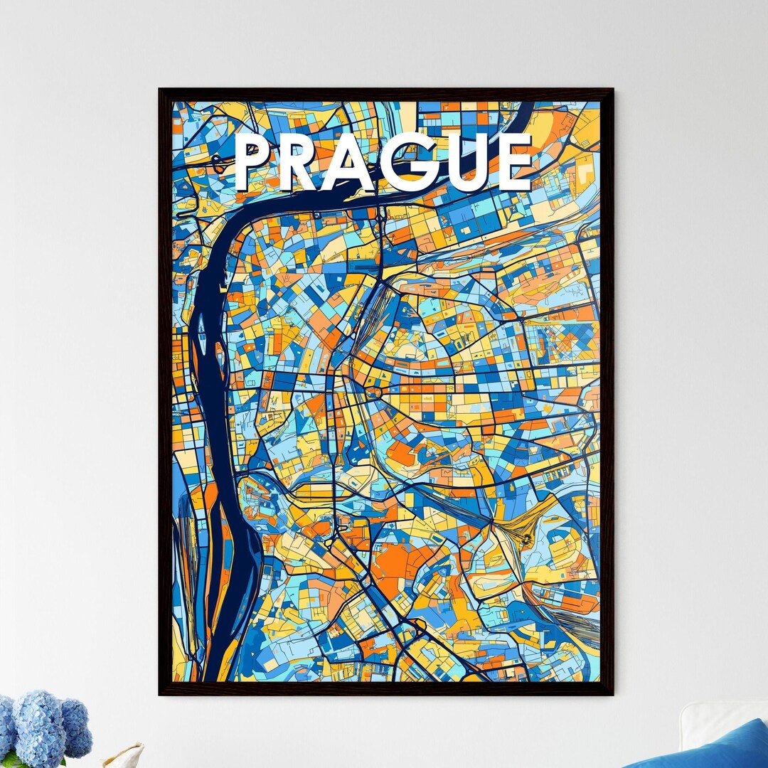Prague Art Map Poster – Vibrant, Unique Wall Decor for Home, Perfect Personalisable Gift for ...