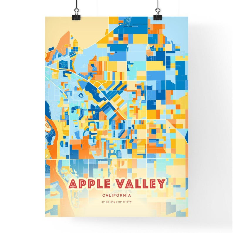 Apple Valley Map Print, California Colorful Wall Art (unframed) - Etsy