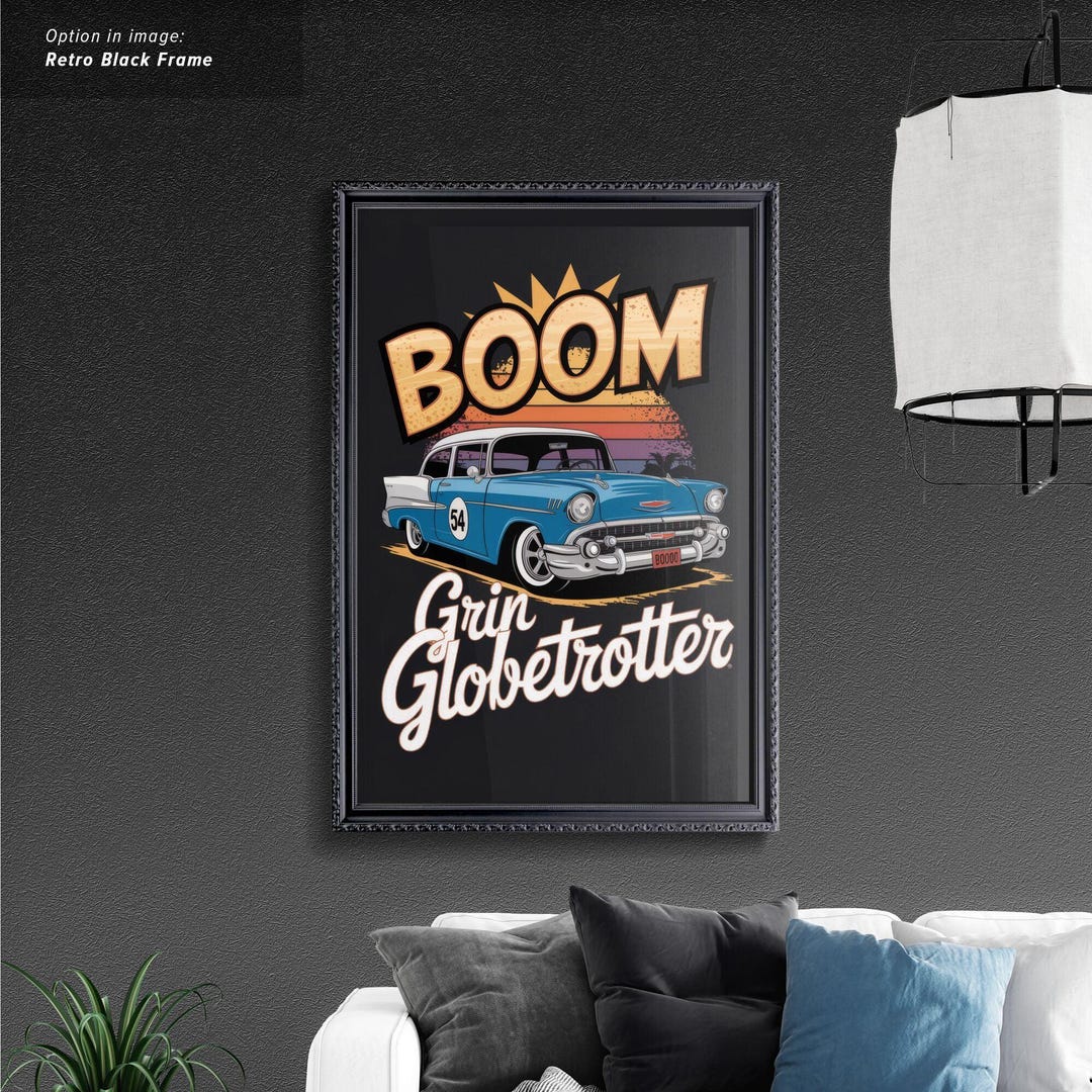 Vintage Car Graphic Design, Vintage Advertising Inspired. Framed Poster ...