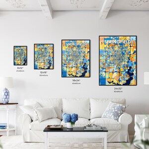 Springfield, Illinois Art Map Poster - Vibrant Wall Decor | Unique Gift ...