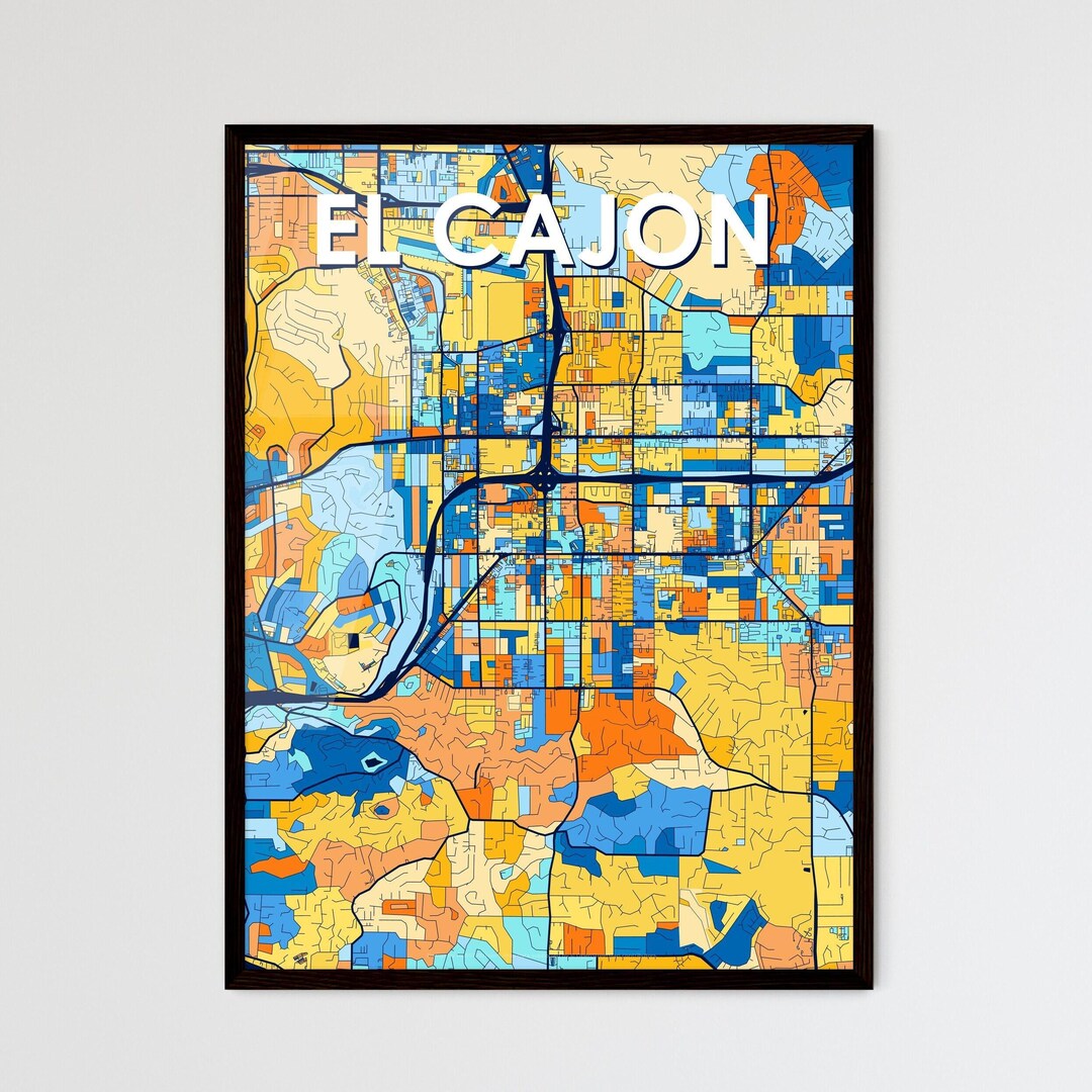 El Cajon California Art Map Print: Vibrant Home Decor - Etsy