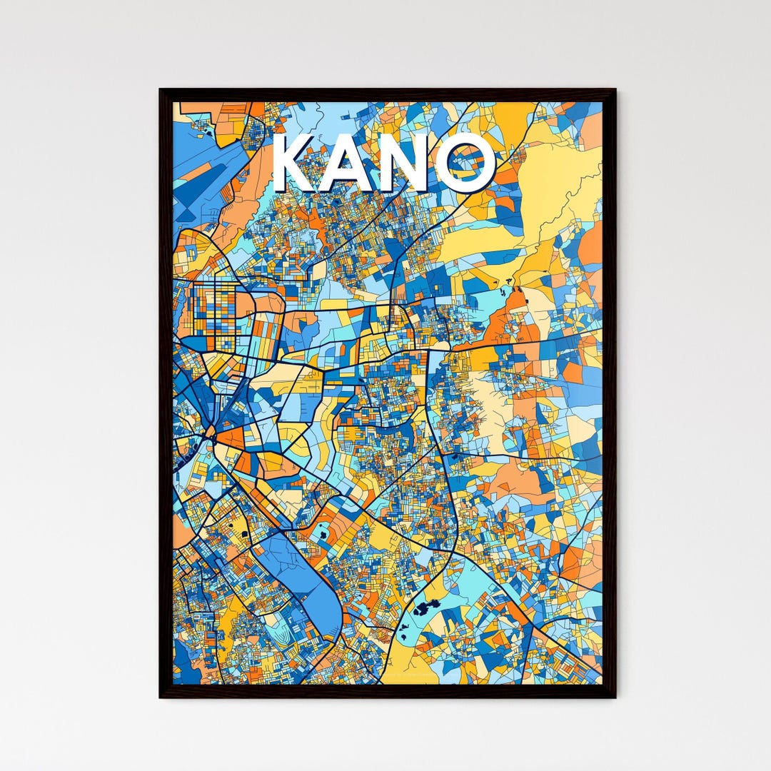 Vibrant KANO NIGERIA Custom Art Map Poster - Unique Home Decor | Personalisable Gift for a ...