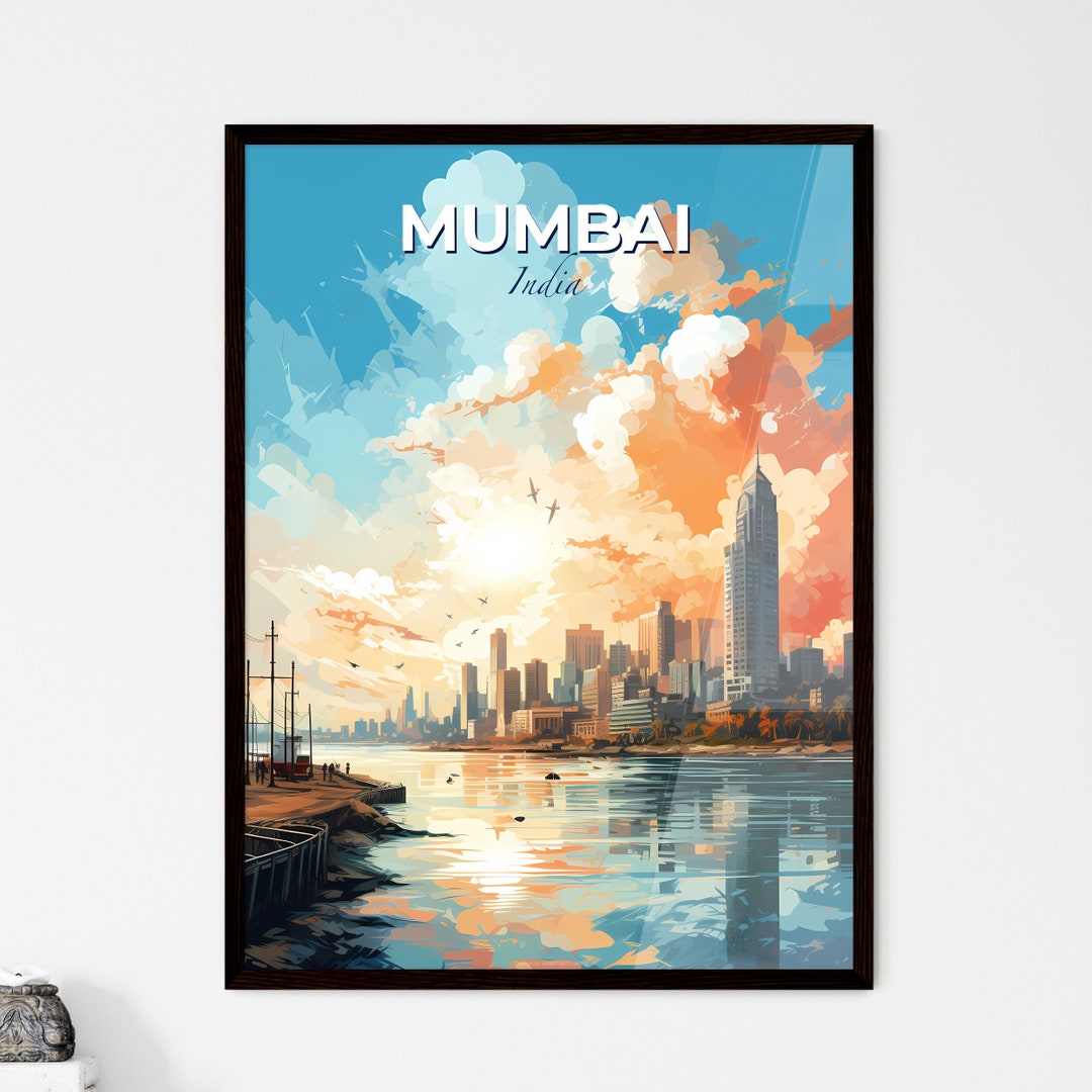 A Poster of Mumbai India Skyline A City by the Water - Etsy
