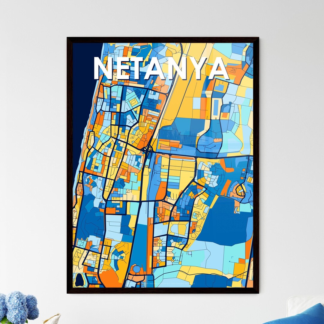 Customize Your Own NETANYA ISRAEL Art Map Poster Vibrant Wall Decor ...