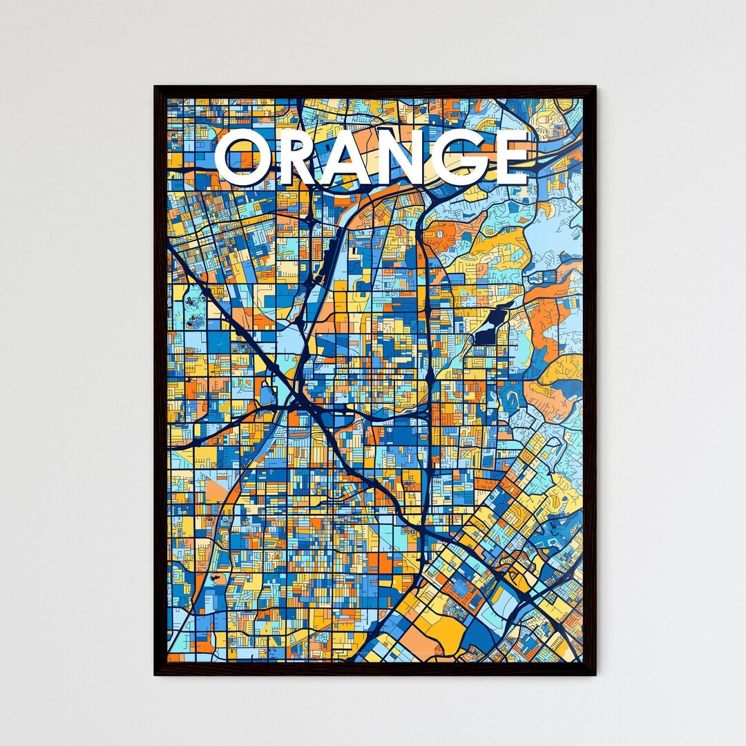 ORANGE CALIFORNIA Art Map Poster – Vibrant Wall Decor for Unique Gifts ...