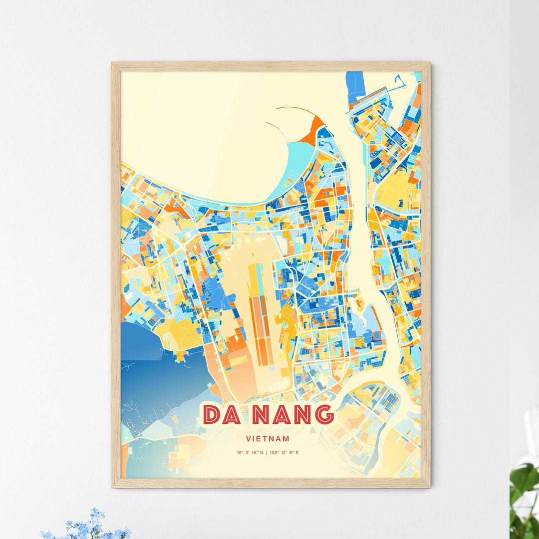 Colorful Da Nang Vietnam Blue Orange Fine Art Print, Da Nang Vietnam ...