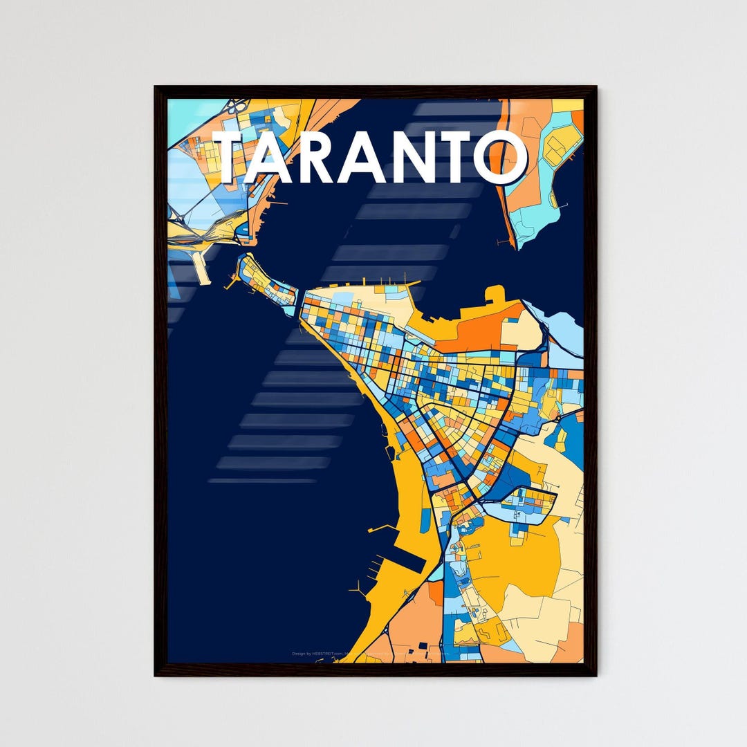 TARANTO ITALY Art Map Poster - Vibrant Wall Decor, Unique Gift Idea for ...