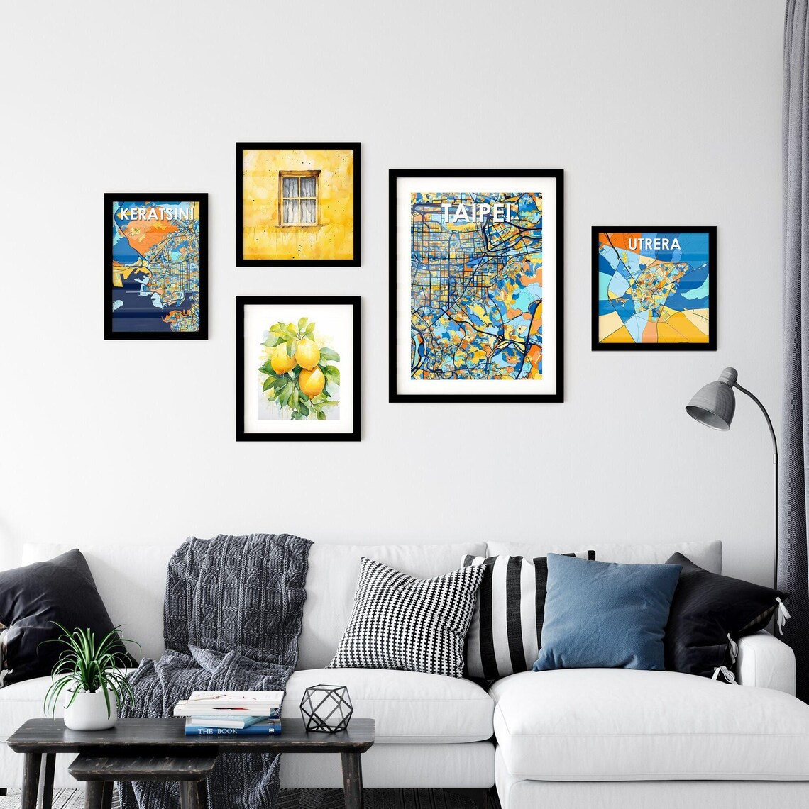 Taipei Taiwan Art Map Poster - Vibrant Wall Decor, Unique Gift for Home ...
