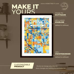 Chino California Art Map Poster: Colorful Home Decor - Etsy
