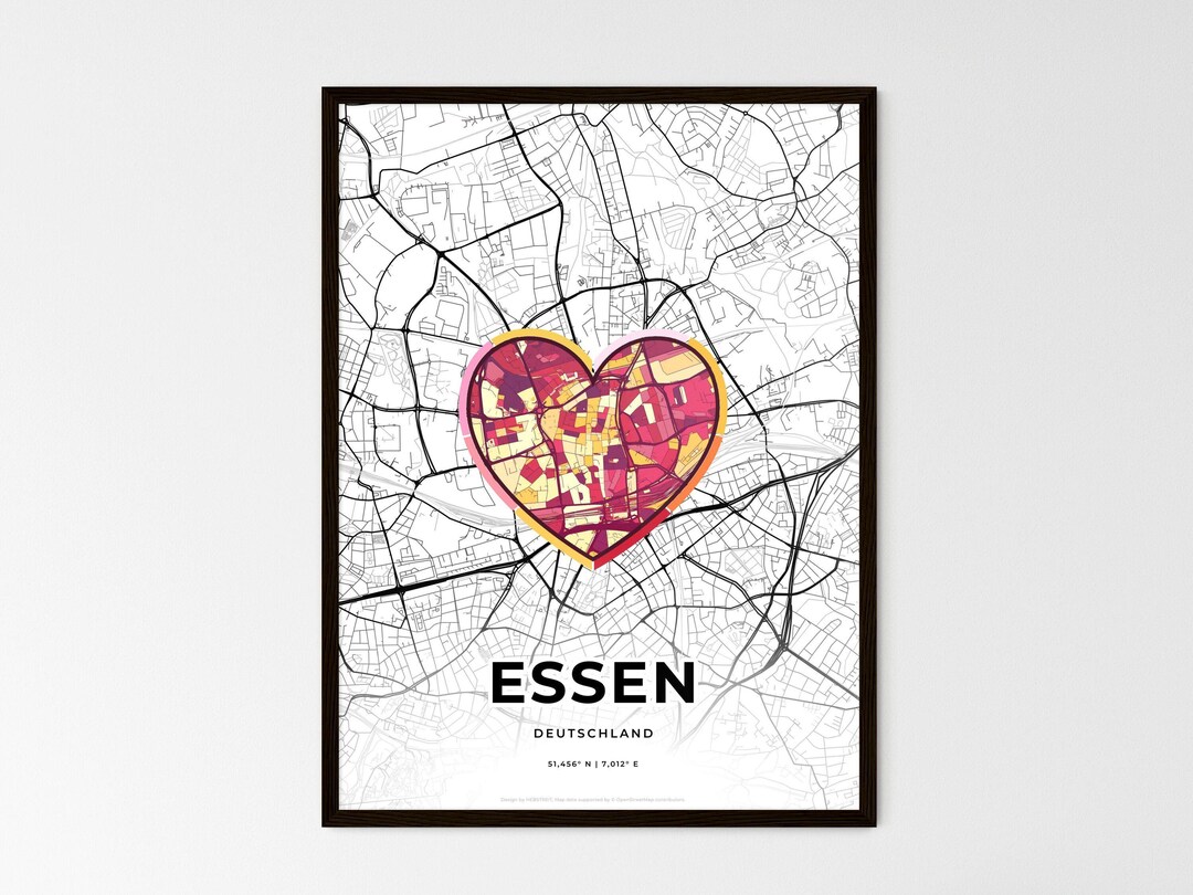 ESSEN GERMANY – Where It All Began Map - Choose One of Three Styles ...