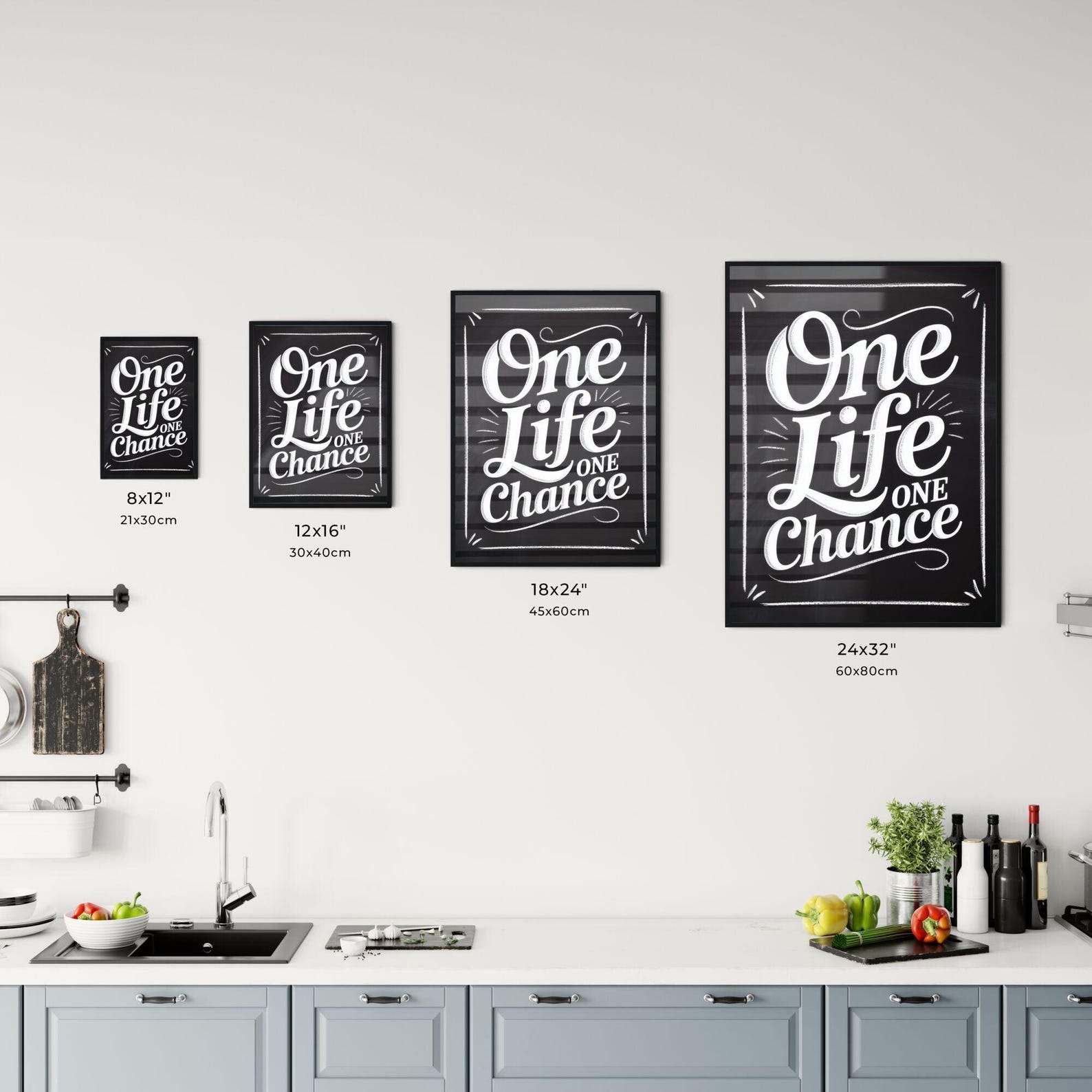 One Life, One Chance: Inspirational Quote on Chalkboard Background for ...