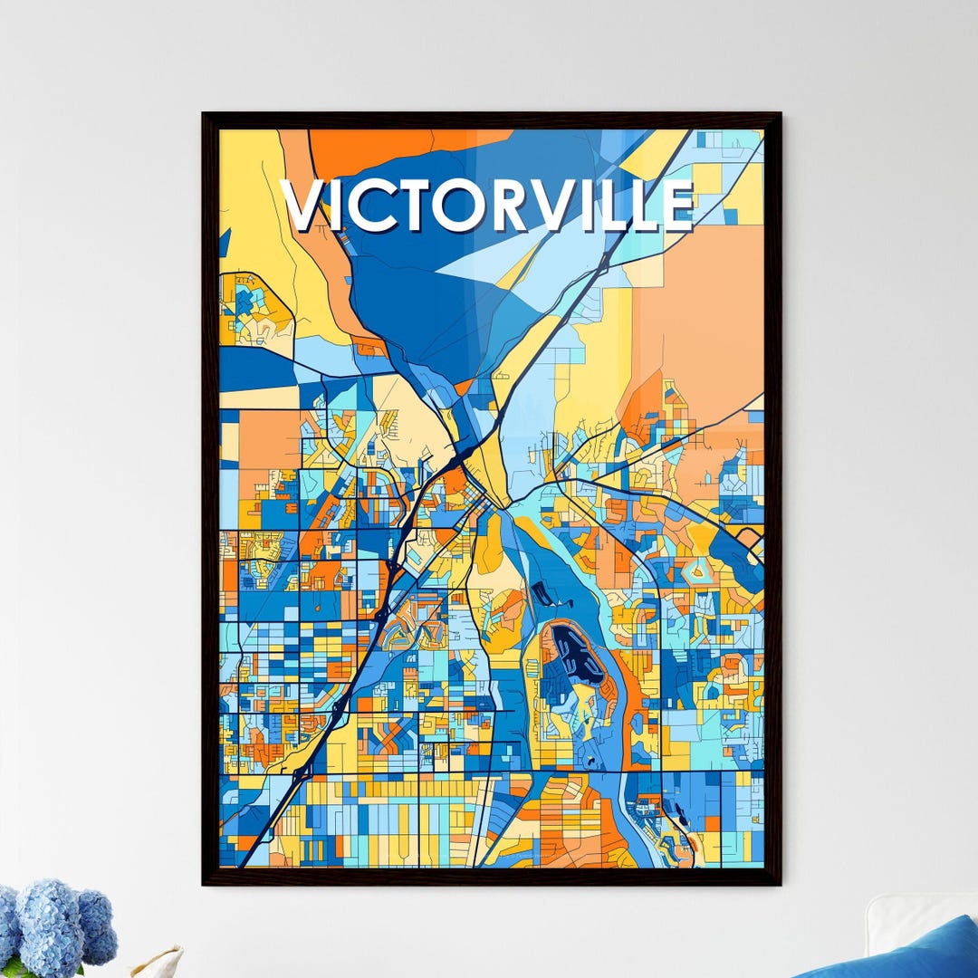 Art Map Poster of Victorville, CA - Unique Wall Decor | Perfect Personalisable Gift for Any ...