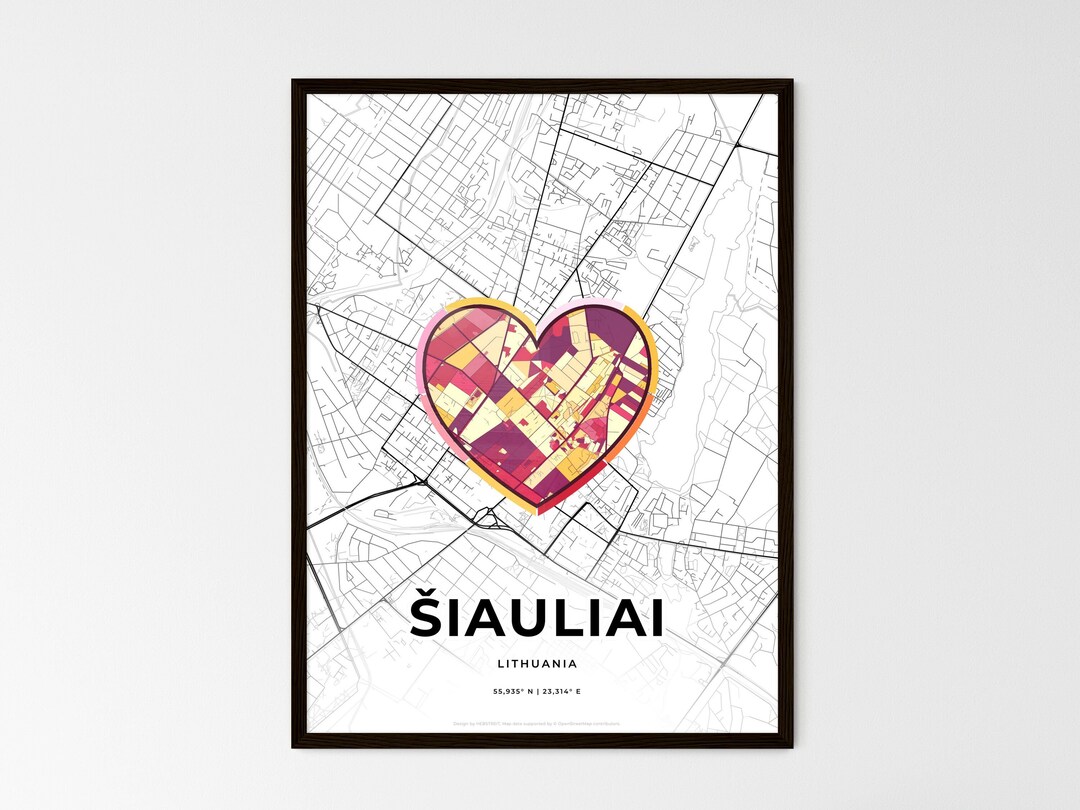 Siauliai Lithuania Map - Choose One of Three Styles - Customizable ...