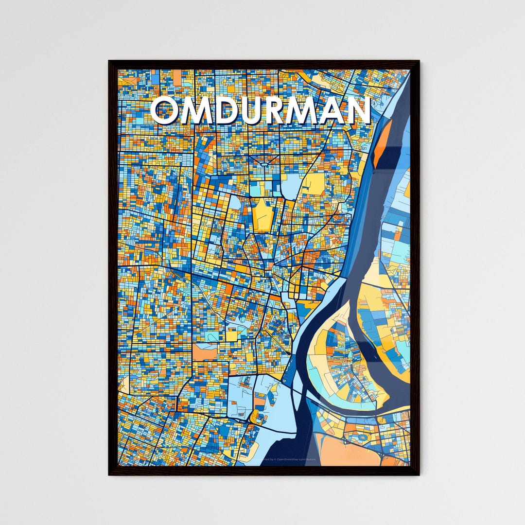 Omdurman Sudan Art Map Poster - Vibrant Wall Décor | Unique Gift for ...