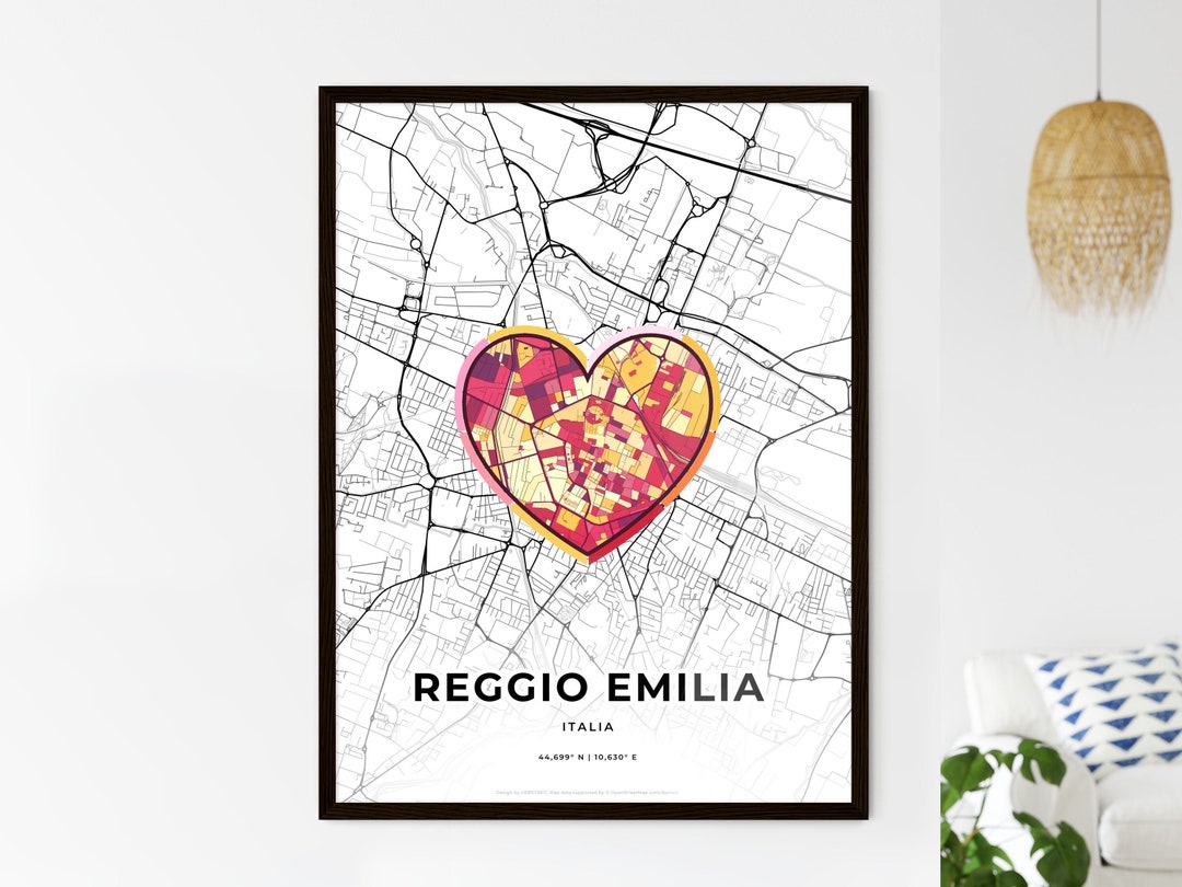 Reggio Emilia Map - Choose One of Three Styles - Customizable Poster ...