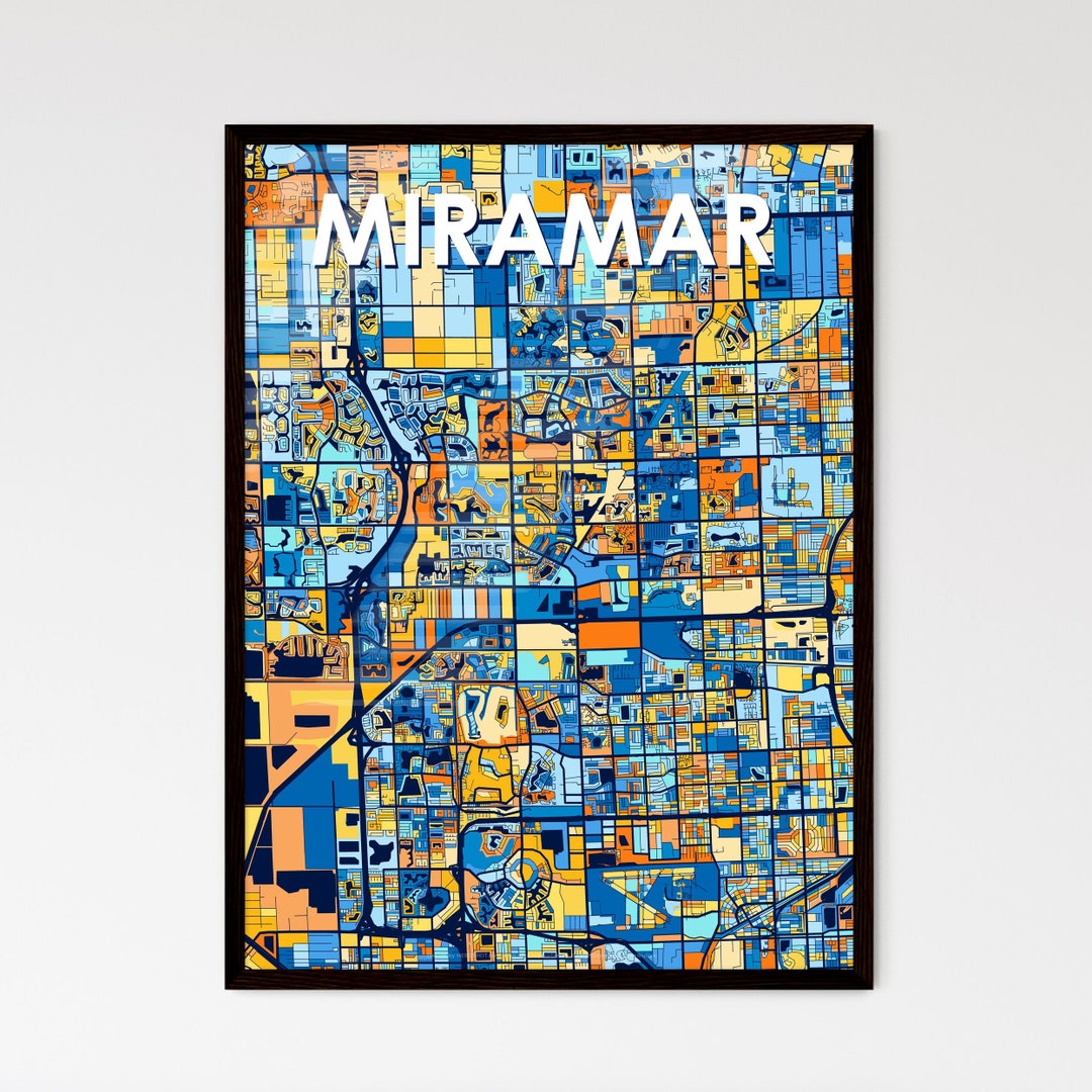 MIRAMAR FLORIDA Vibrant Colorful Art Map Poster Perfect Gift - Etsy