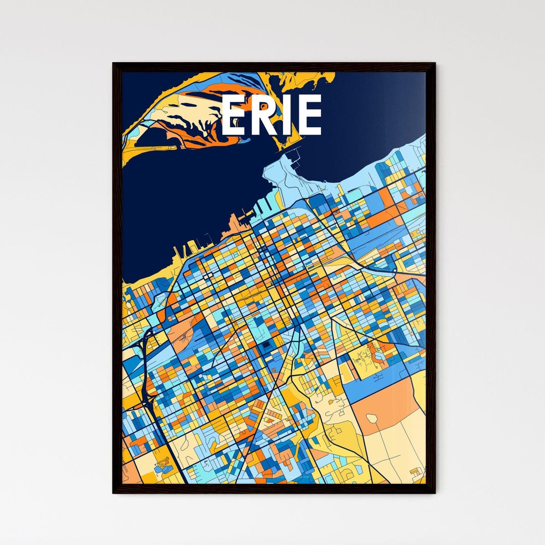 Customizable Erie Pennsylvania Art Map Print Vibrant Wall Decor for ...
