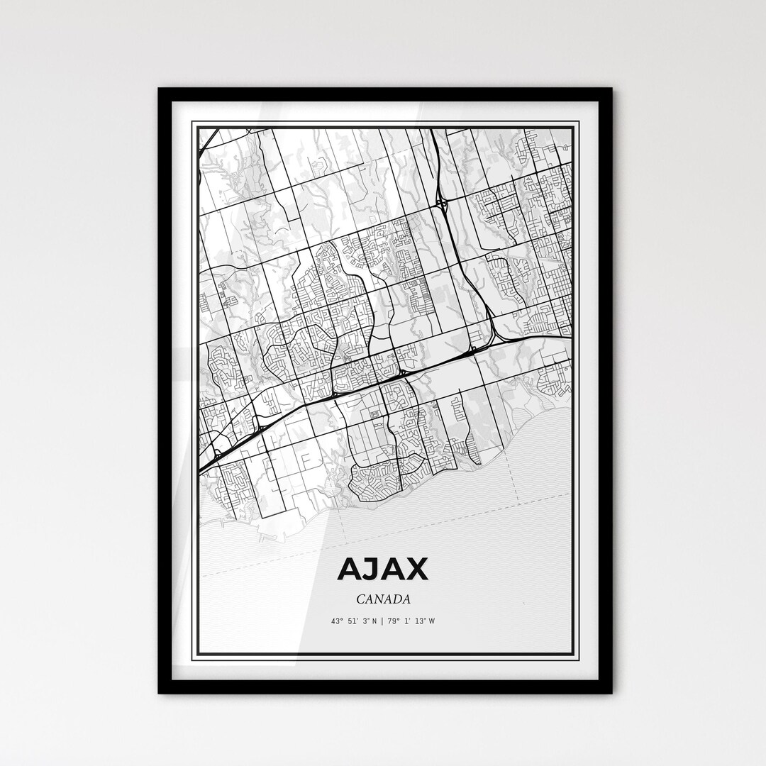 Ajax Canada - Scandinavian Style City Map for Modern Home Decor - Etsy