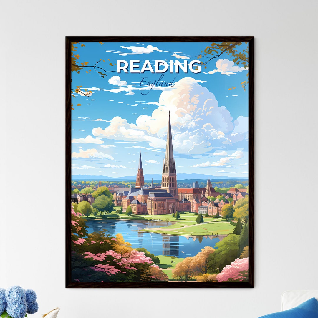 Reading England Skyline A City With A Lake and Trees Travel Skylines ...