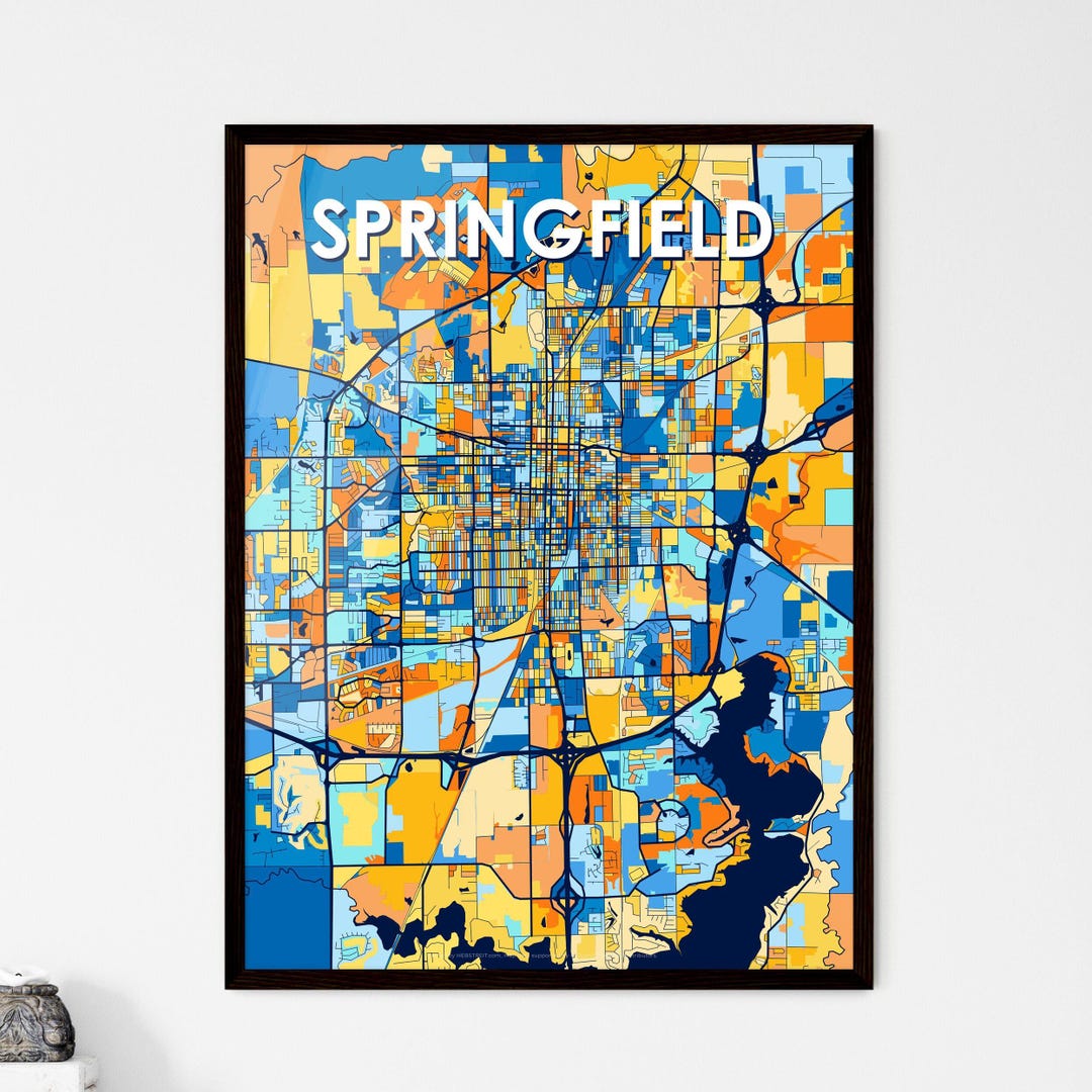 Springfield, Illinois Art Map Poster - Vibrant Wall Decor | Unique Gift ...