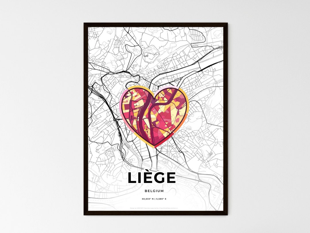 LIÈGE BELGIUM – Where It All Began Map - Choose One of Three Styles ...