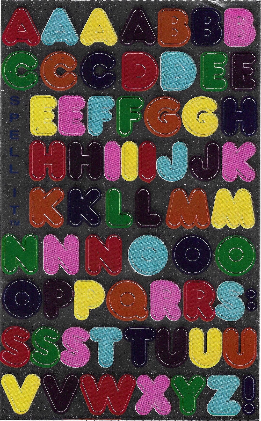 Vintage 1990s Sandylion Stickers Colourful SPELL IT Bubble Alphabet ...