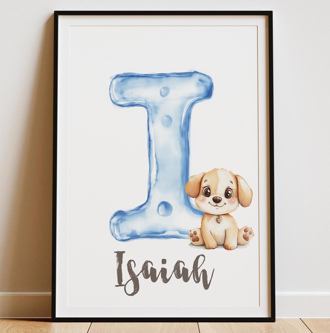 Initial I Nursery Print - Baby Name Wall Art, Letter I Poster, Kids ...