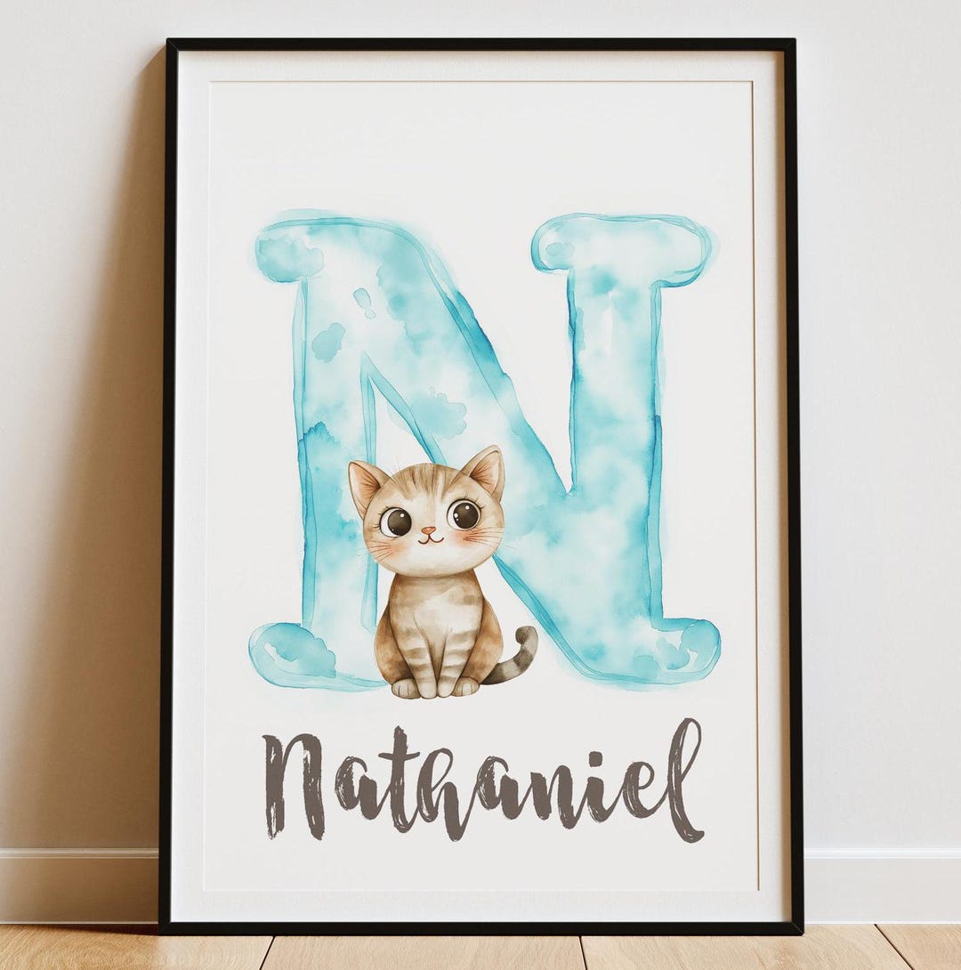 Letter N Nursery Wall Art - Letter N Poster, Letter N Alphabet Poster ...