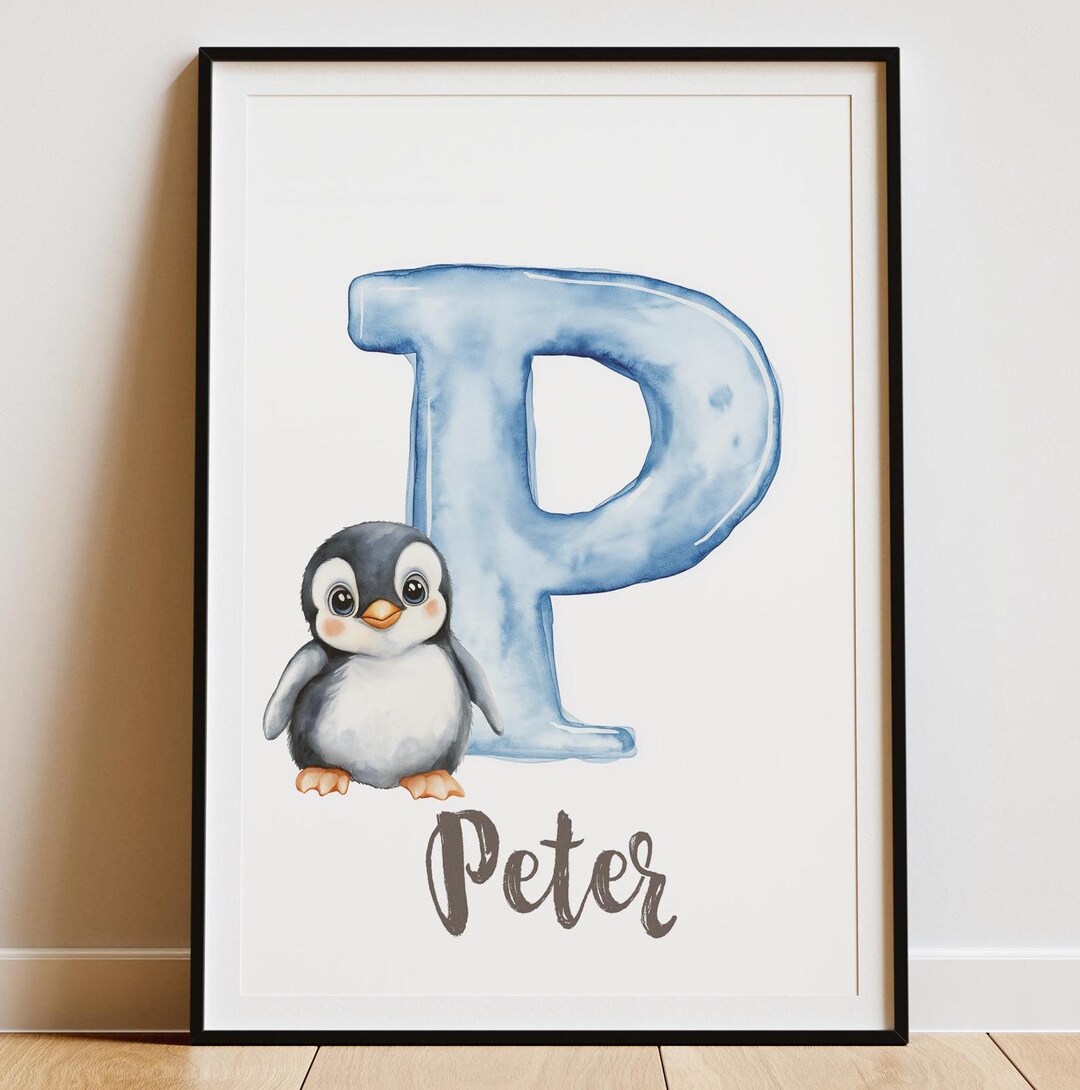 Letter P Nursery Wall Art - Alphabet Print, Initial P Poster, Kids Room ...