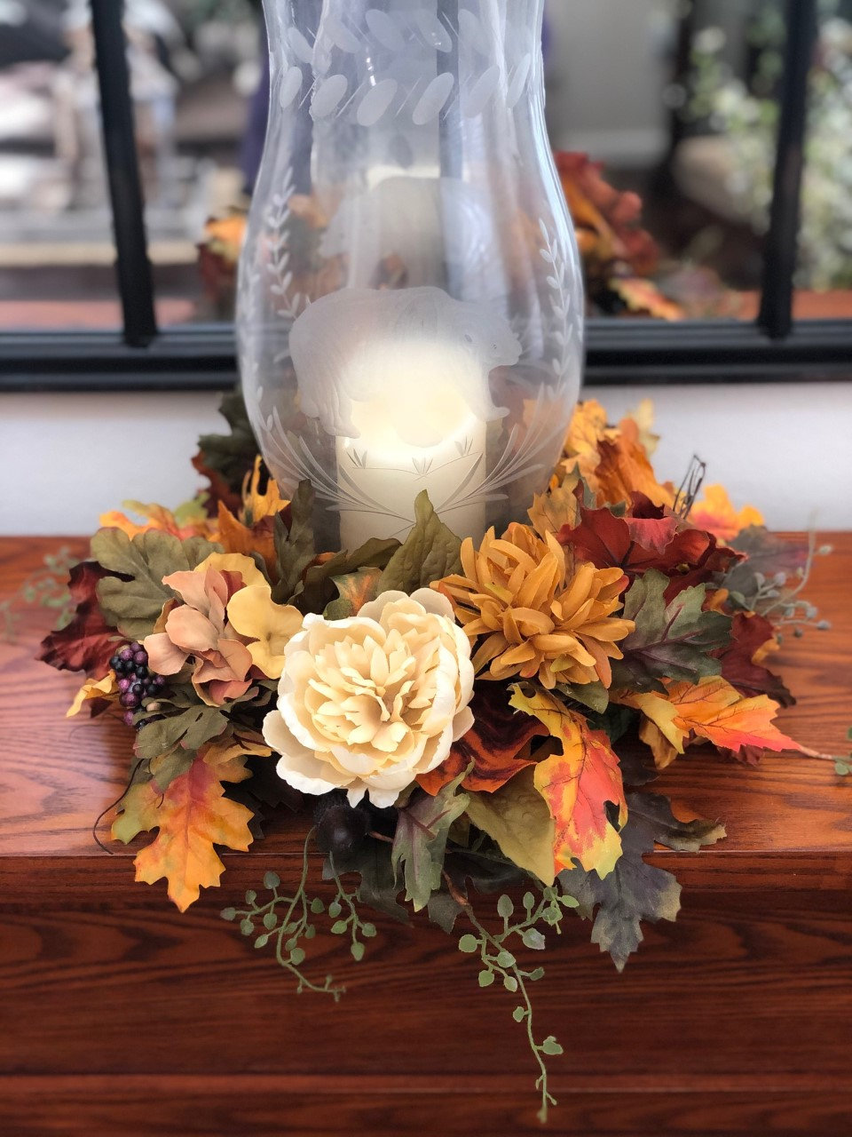 Fall Floral Candle Ring Fall Candle Wreath Mini Fall Wreath | Etsy