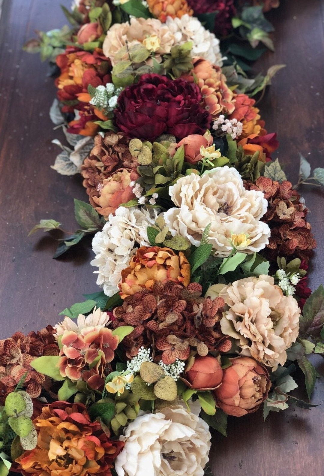 5 Ft or 6 Ft Tuscan Style Garland, All Year Garland, Lush Faux Floral ...