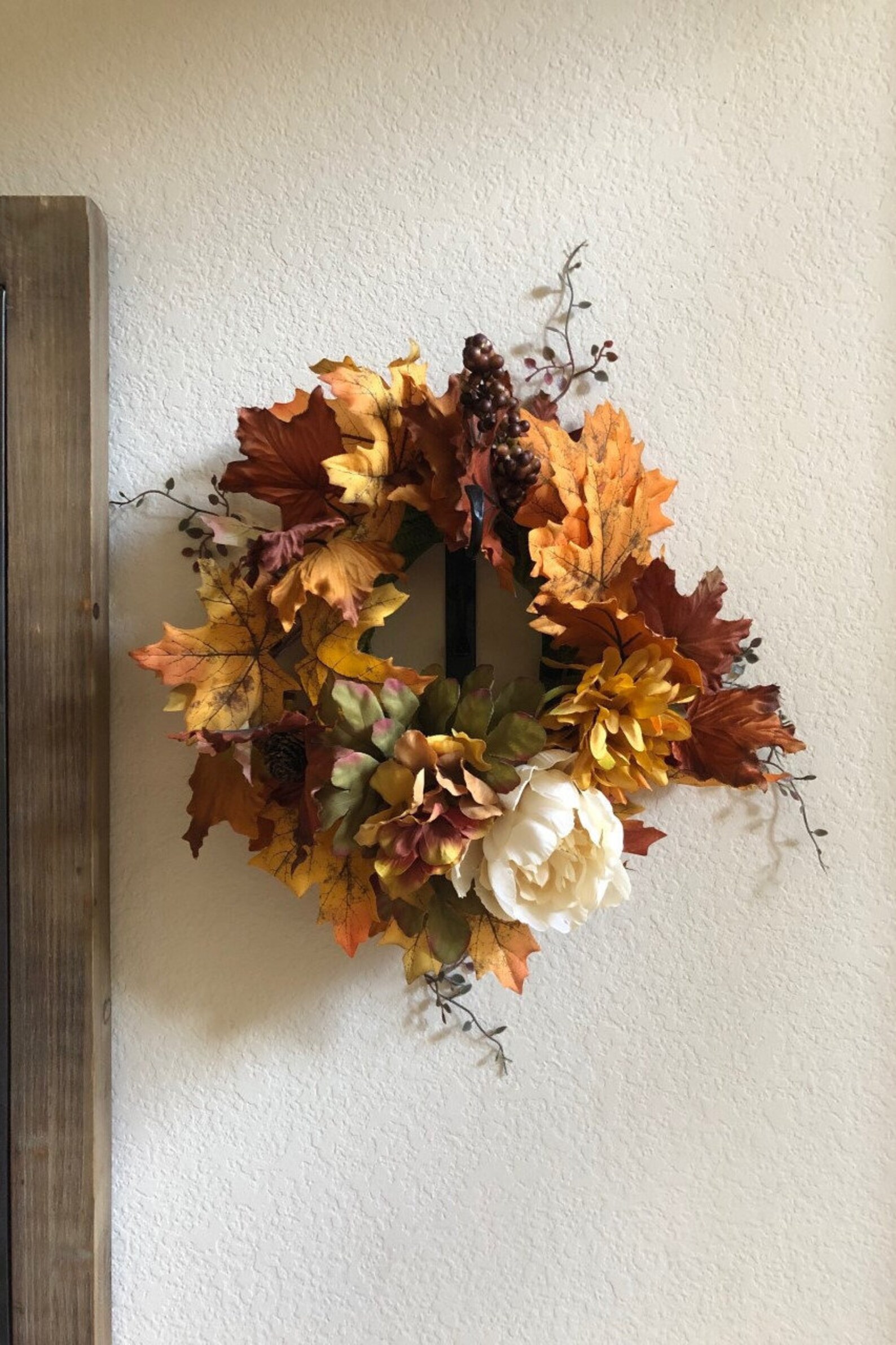 Fall Floral Candle Ring Fall Candle Wreath Mini Fall Wreath | Etsy