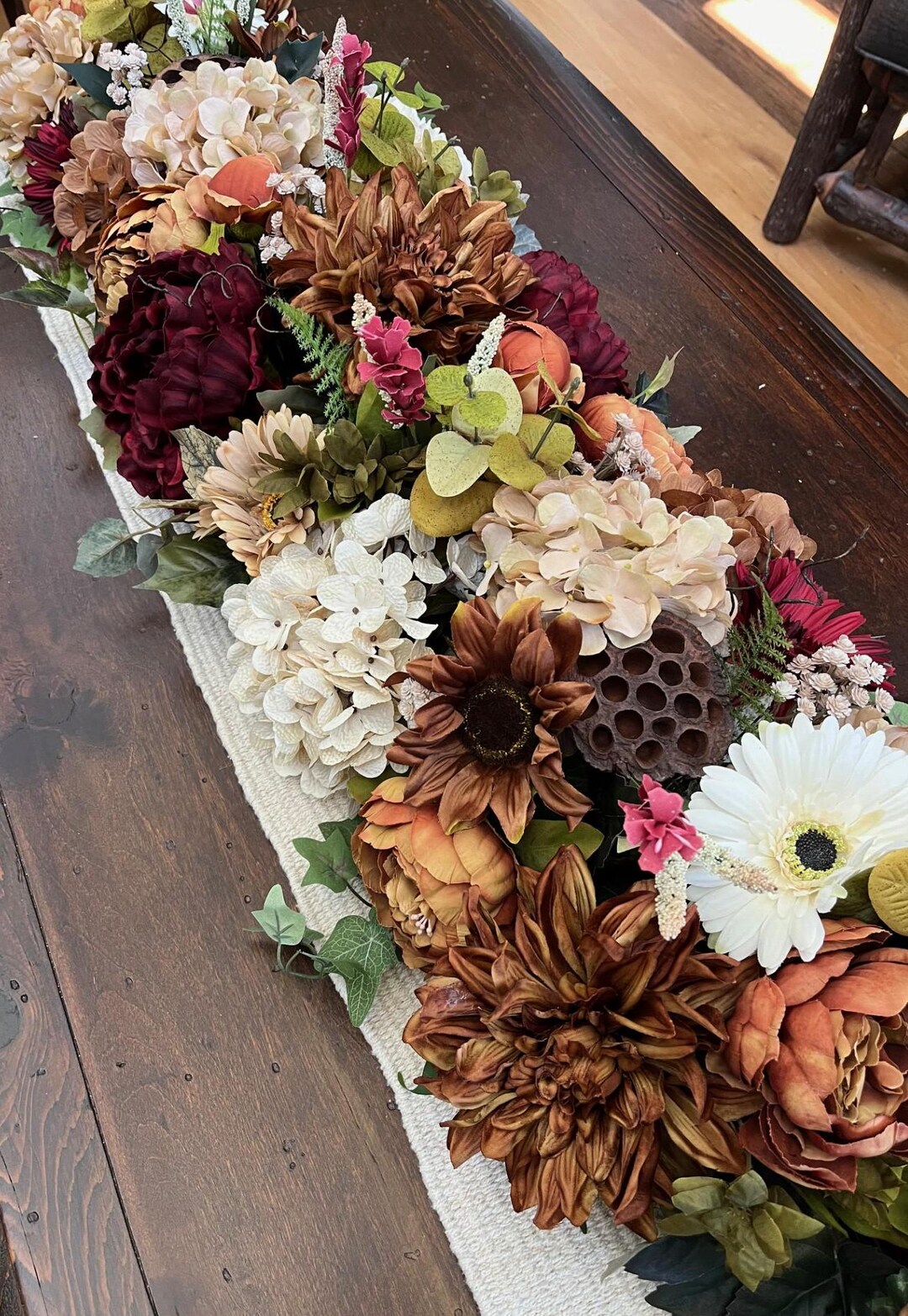 3 Ft or 4 Ft Rustic Garland, Rustic Wedding Swag, Wedding Swag, Silk ...