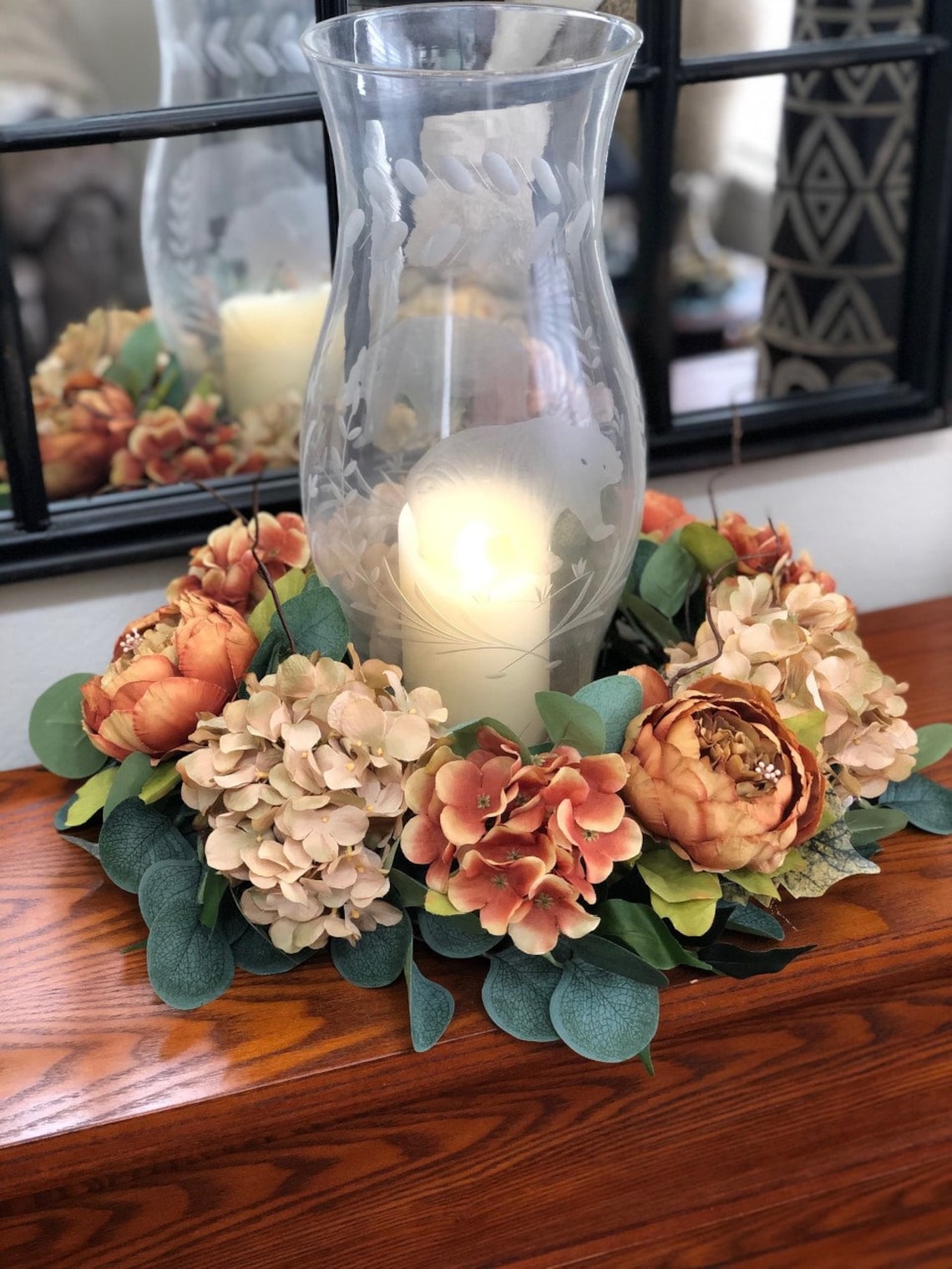 Rustic Candle Ring Floral Candle Ring Mini Wreath Everyday - Etsy