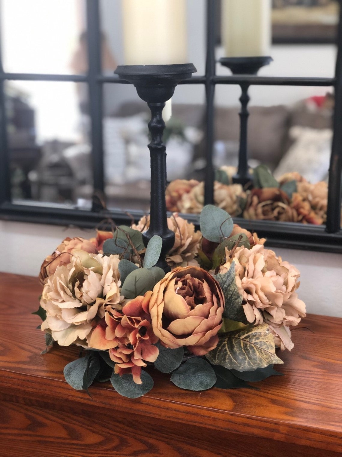 Rustic Candle Ring Floral Candle Ring Mini Wreath Everyday - Etsy