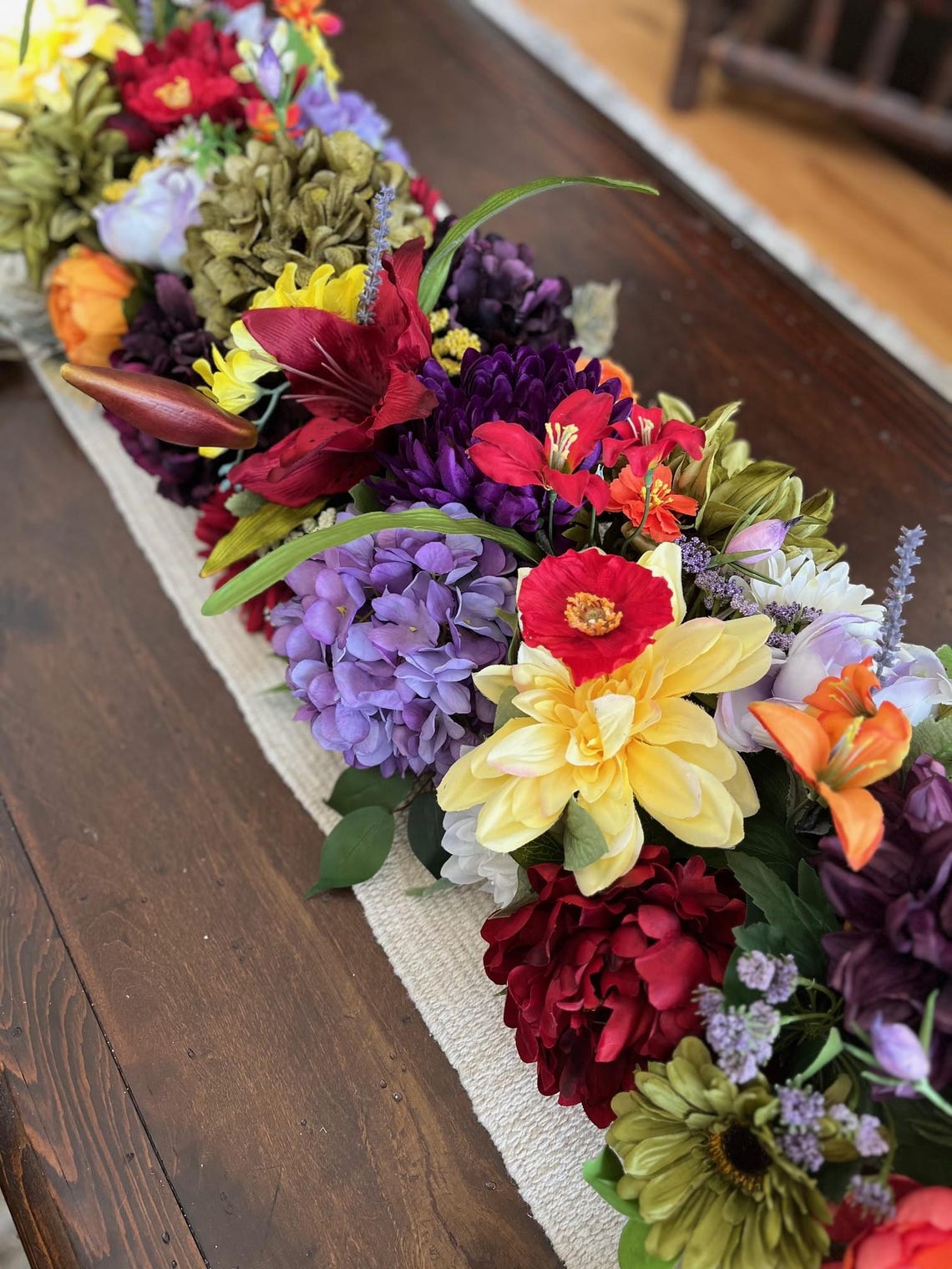 5 Ft or 6 Ft English Garden Garland, Spring Summer Garland, Lush Silk ...