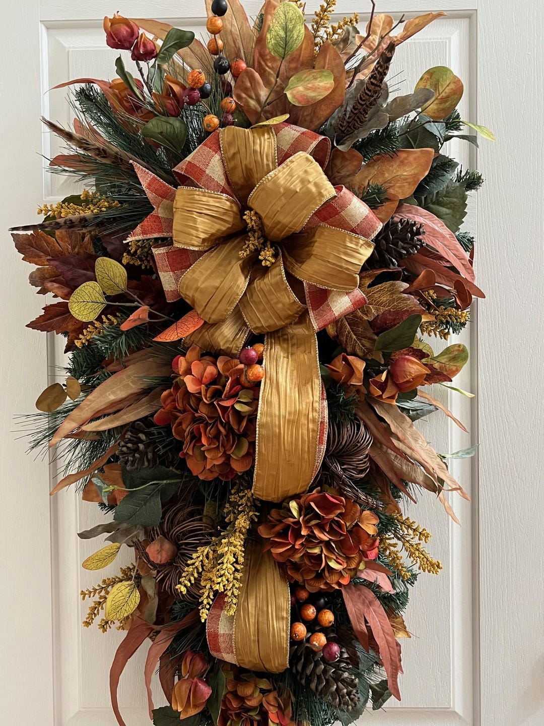 Rustic Fall Swag, Luxury Fall Swag, Large Designer Fall Wreath, Autumn ...