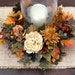 Fall Floral Candle Ring, Fall Candle Wreath, Mini Fall Wreath, Autumn ...