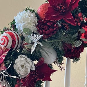 Luxury Christmas Garland, Classic Red White Garland, Elegant Mantel ...