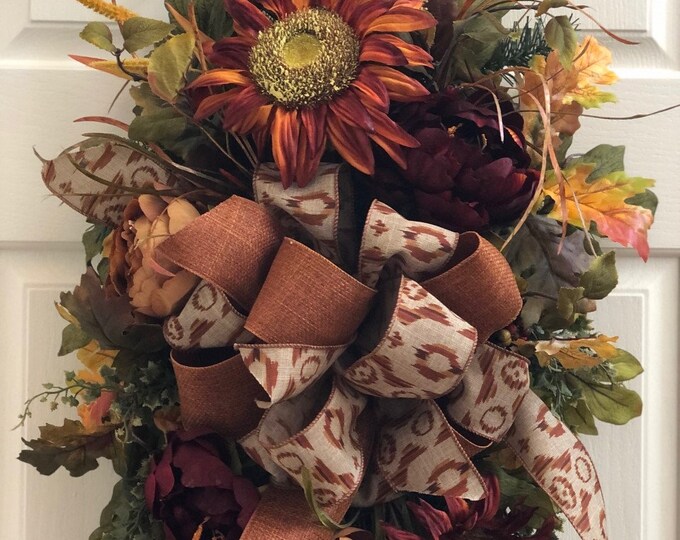 Fall Swag, Luxe Fall Swag, Floral Door Swag, Fall Wreath, Autumn Swag ...