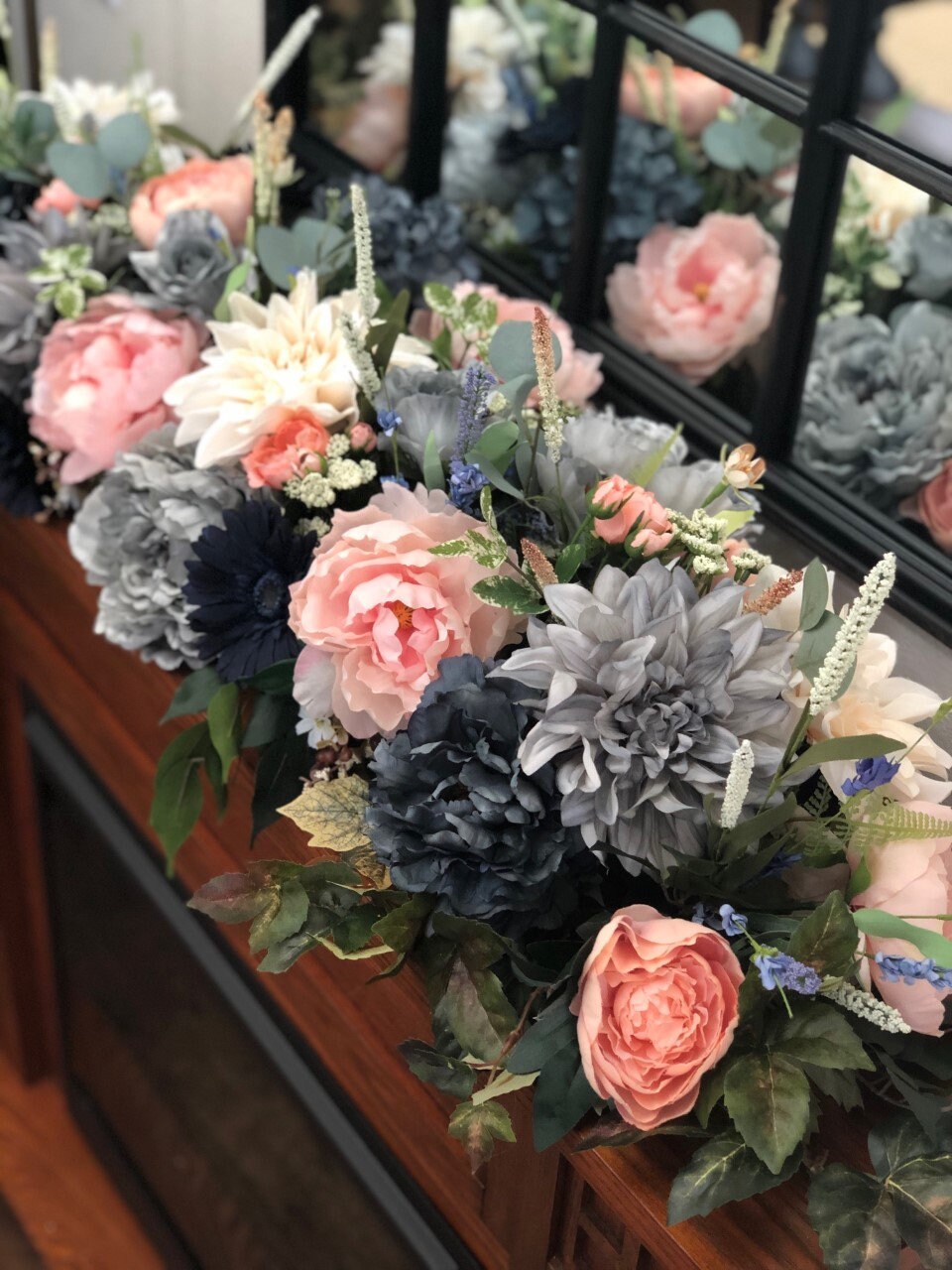 Gray Blue Coral Garland Spring Summer Garland Lush Floral - Etsy