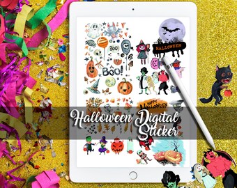 Digital Halloween Stickers Kit for Ipad Goodnotes Notability | Etsy