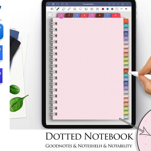 Pink Dotted Notebook Goodnotes Template Digital Journal - Etsy