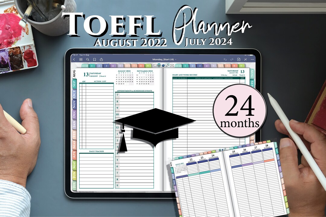 Digital Toefl Planner Daily Goals Organiser Goodnotes Notability iPad ...