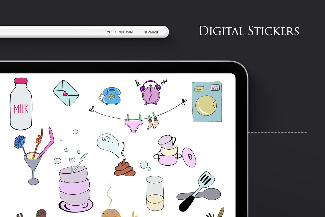 Digital Stickers Kit for Planner Home Homework Pack Png - Etsy