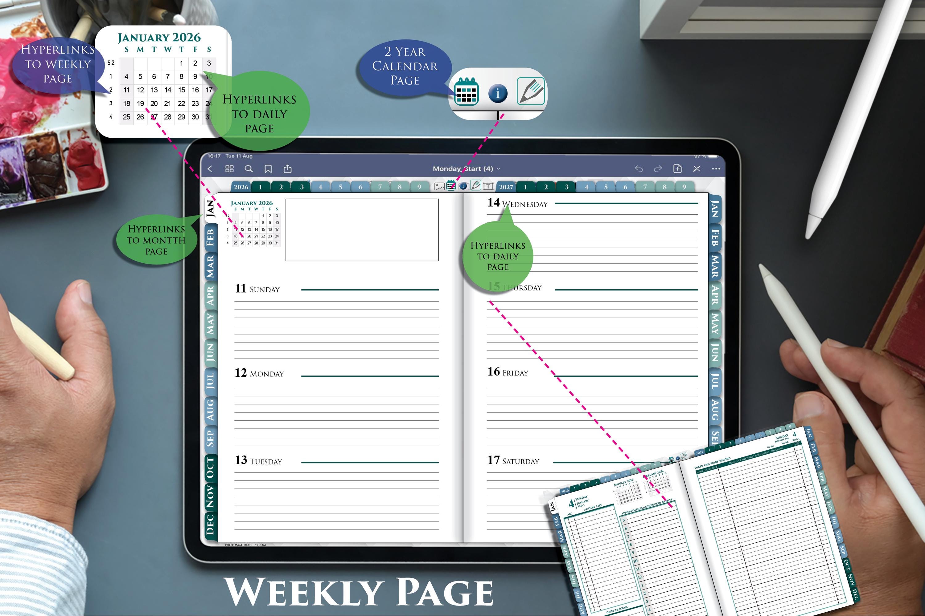 Digital Goodnotes Planner Daily Template 2026 2027 Franklin ...