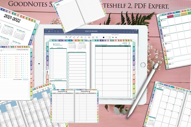 Digital Lesson Planner Academic Daily Weekly Teacher Notebook | Etsy