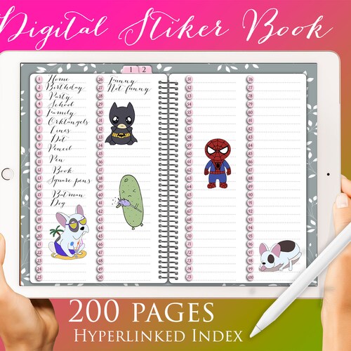 Digital Planner Sticker Book Goodnotes Ipad Stickers Album | Etsy