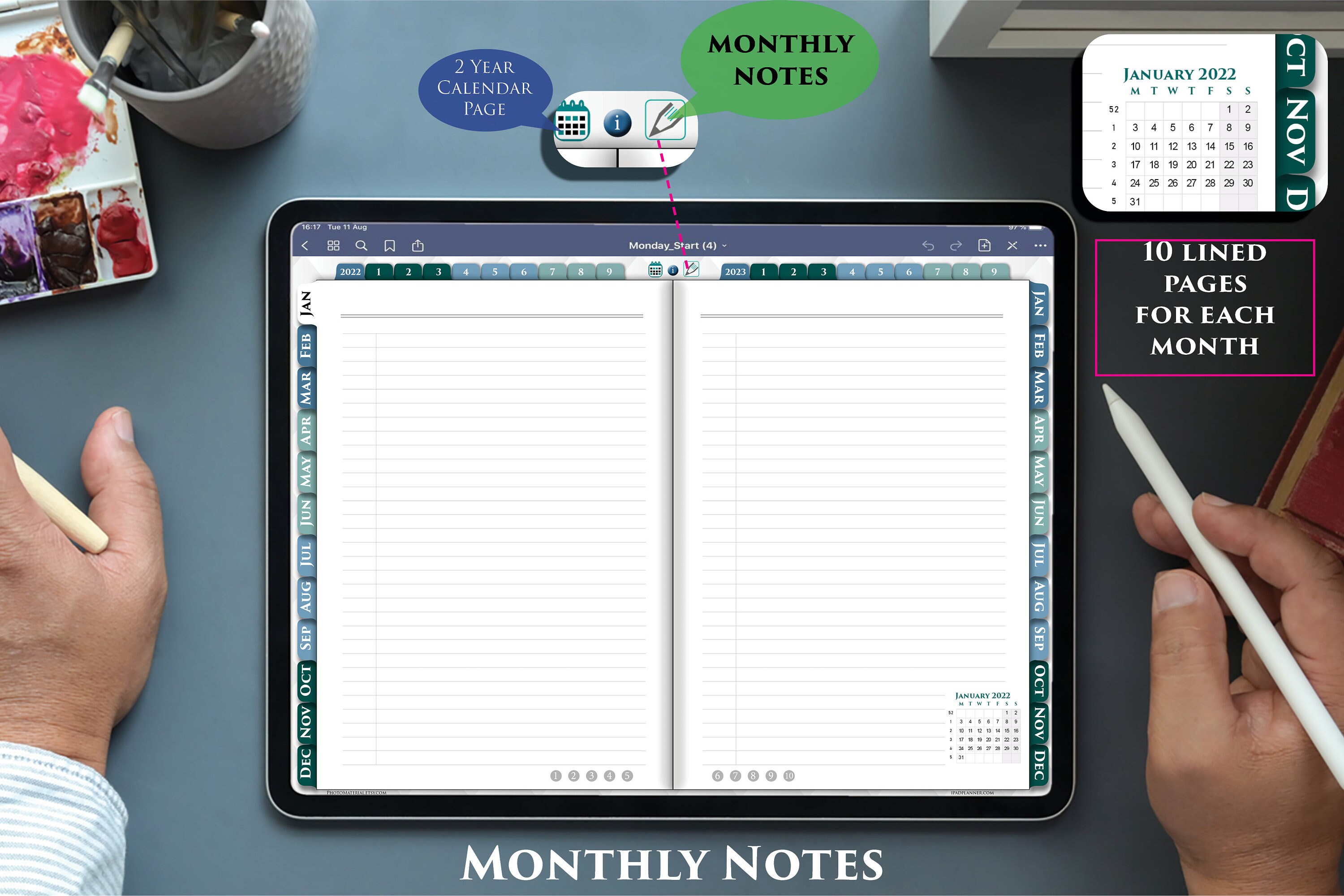 2022 2023 Digital Daily Weekly Planner For Goodnotes And Etsy Singapore