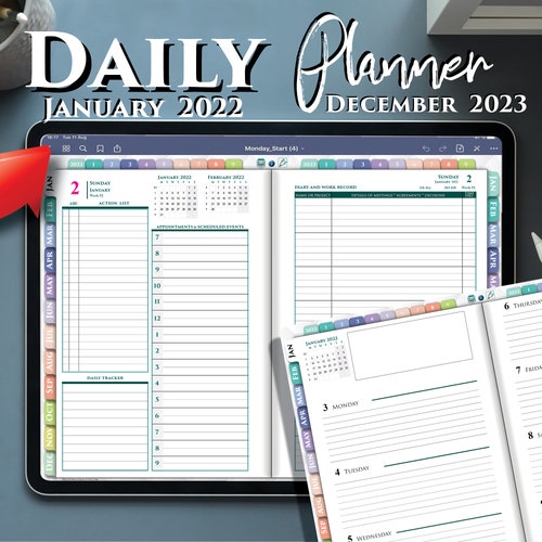 Rainbow Digital Diary Year Planner for 2022 2023 Daily - Etsy